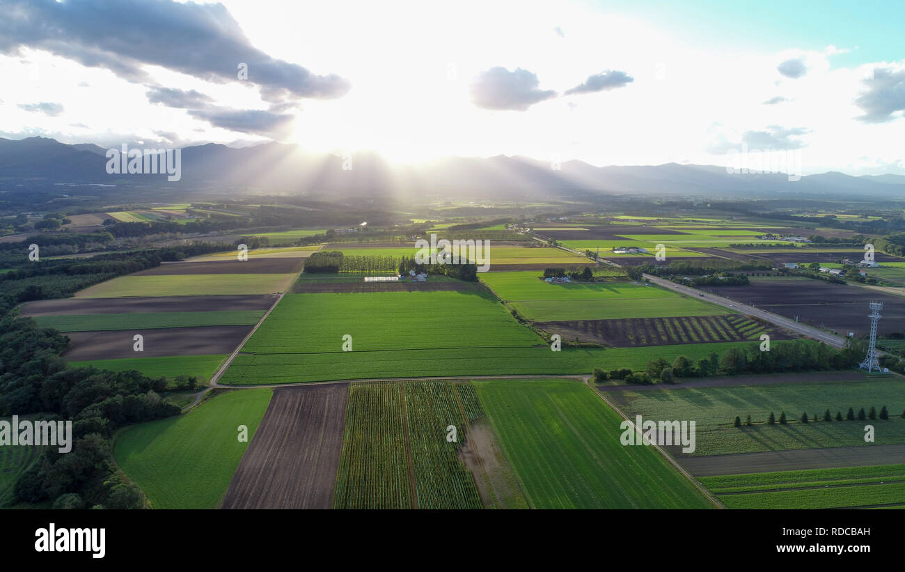 Aerial Photography of Tokachi, Hokkaido, Japan Stock Photo - Alamy