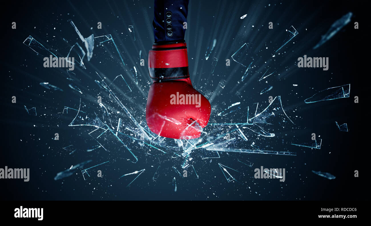Big hand hits intense and breaks glasses Stock Photo - Alamy