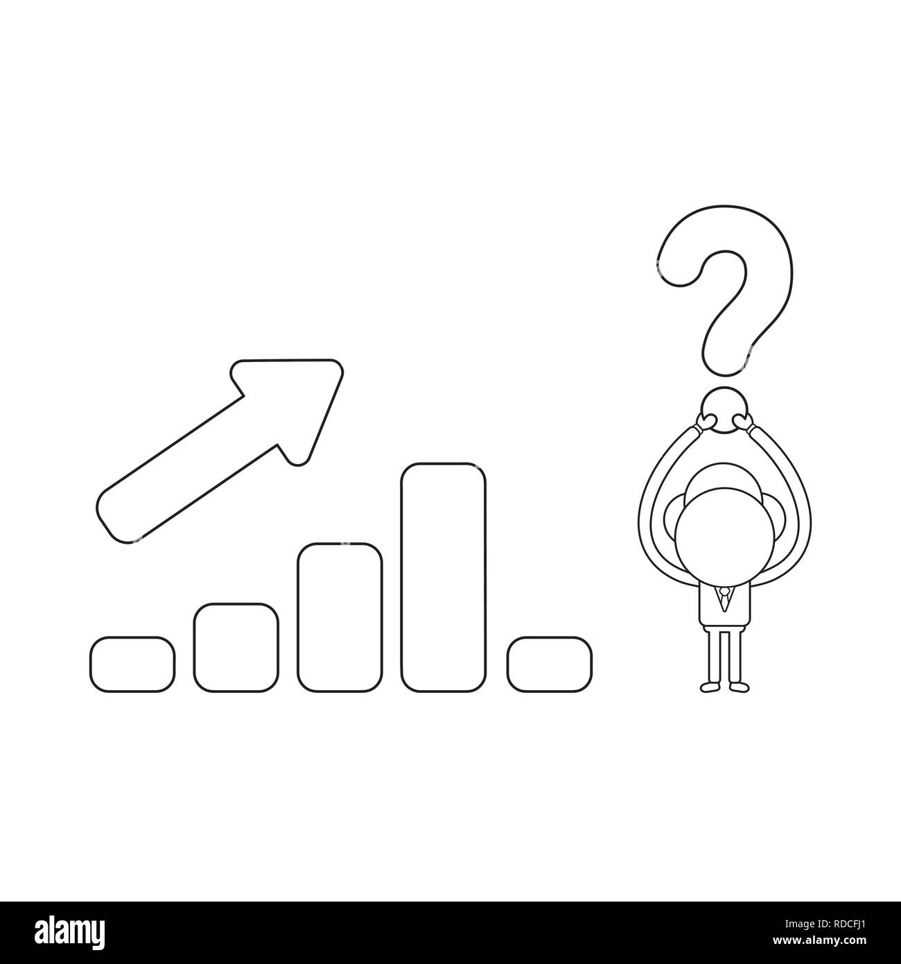 Vector illustration businessman character holding up question mark with ...