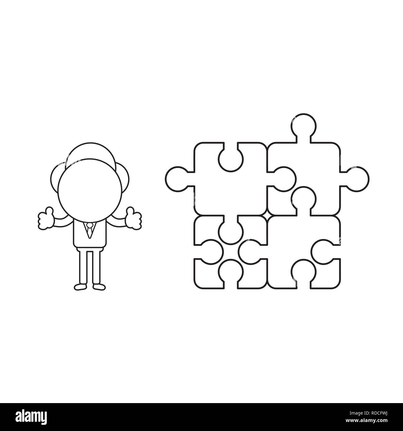 Vector illustration businessman character giving thumbs up with ...