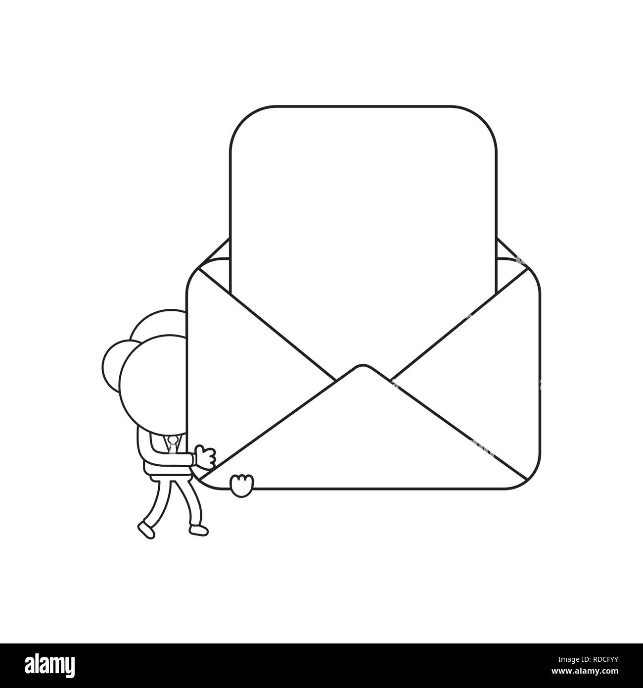 Vector illustration businessman character walking and carrying envelope ...
