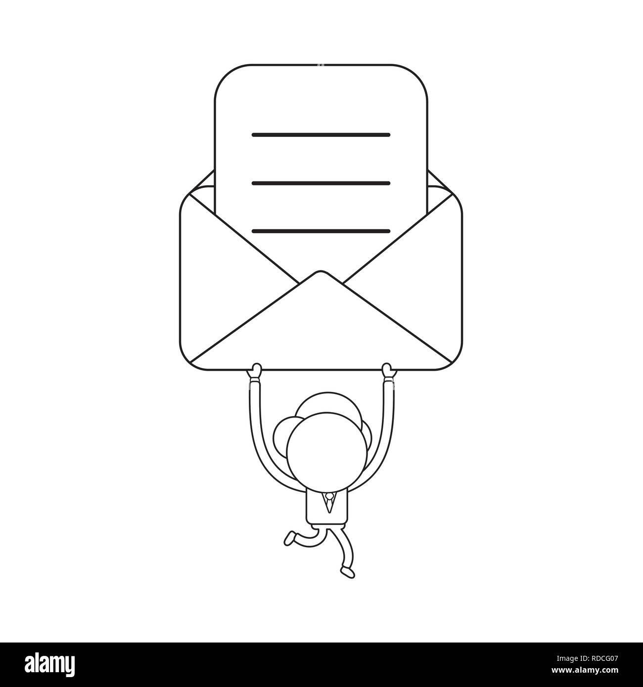 Vector illustration businessman character running and holding up ...