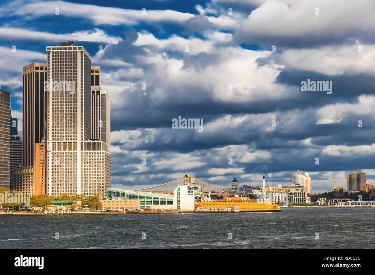 New York City, Staten Island Ferry departs from Battery Park Stock ...
