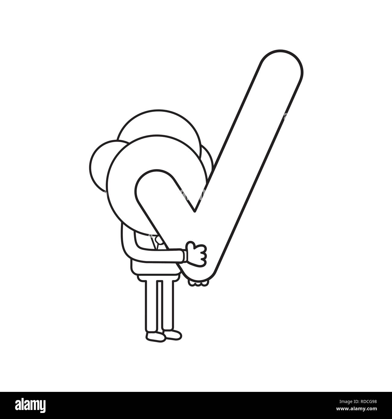 Character green check mark Black and White Stock Photos & Images - Alamy