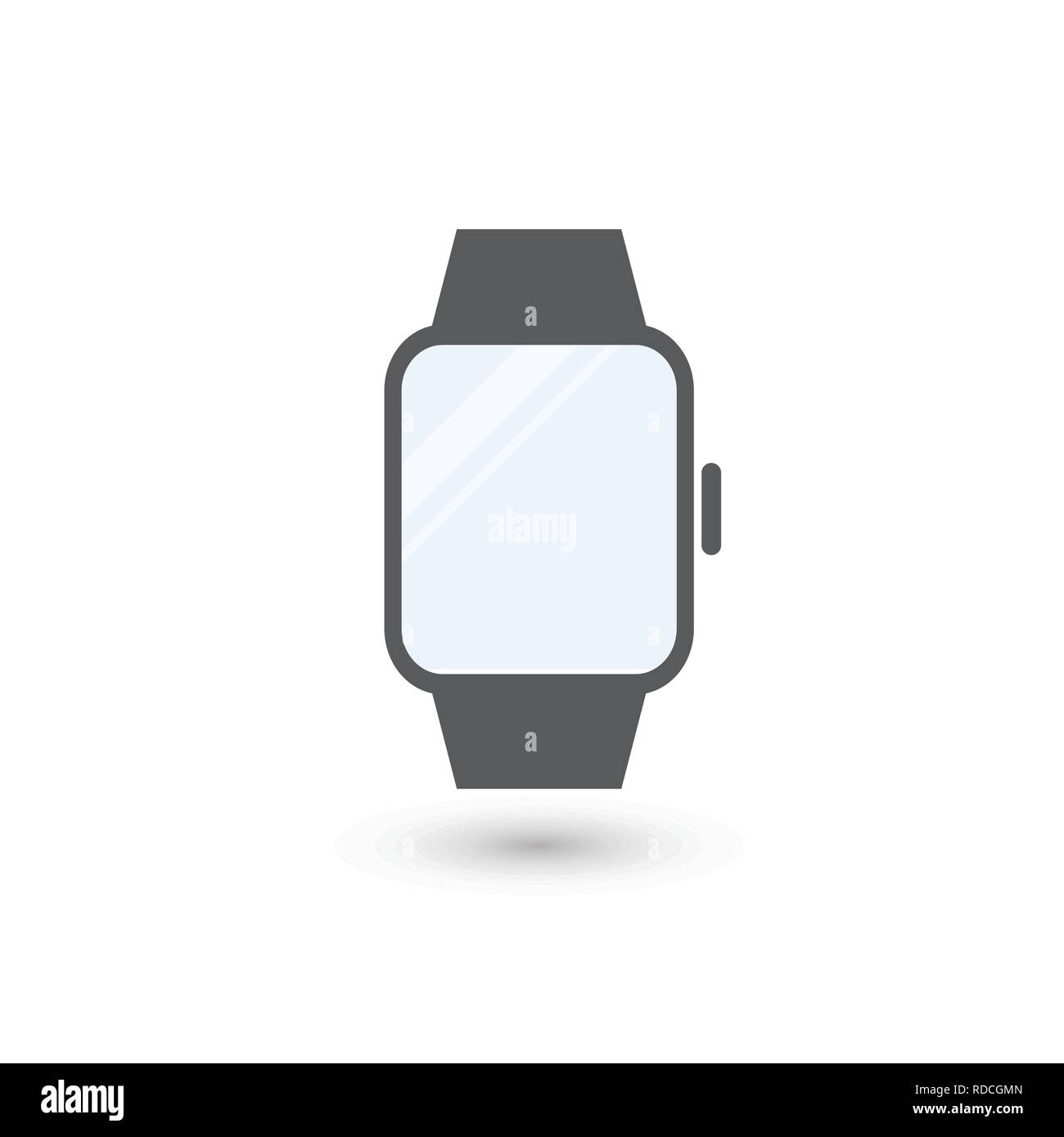 Minimalistic blue screen smart watch on white background for graphic ...