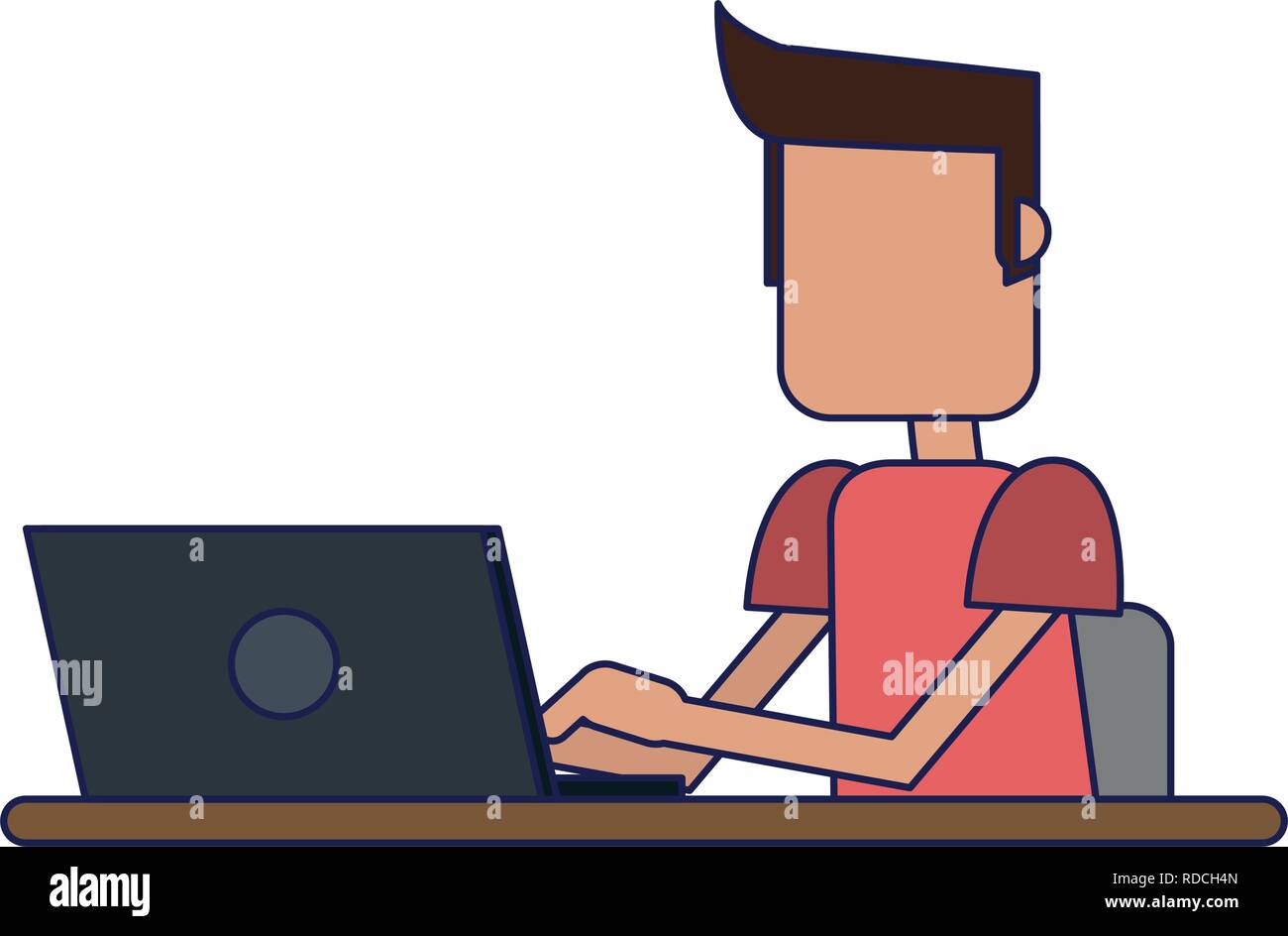 student with computer Stock Vector Image & Art - Alamy