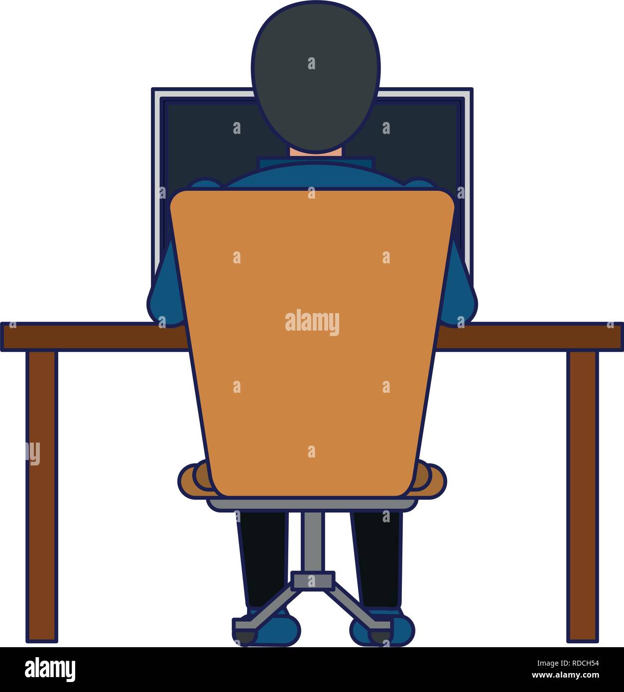 student with computer Stock Vector Image & Art - Alamy