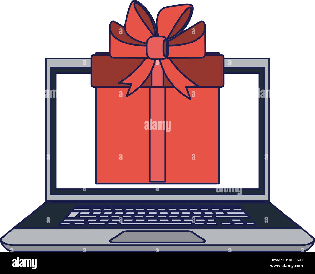 Gift box money laptop Stock Vector Images - Alamy
