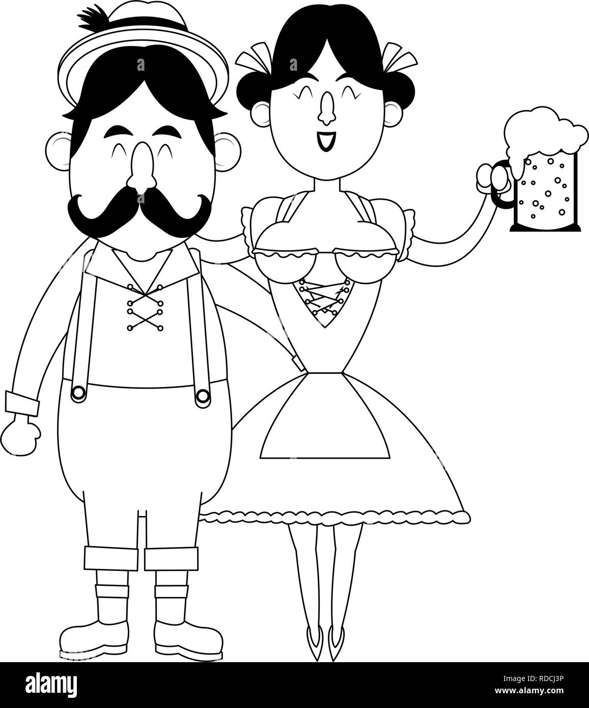Bavarian people oktoberfest cartoon Stock Vector Image & Art - Alamy