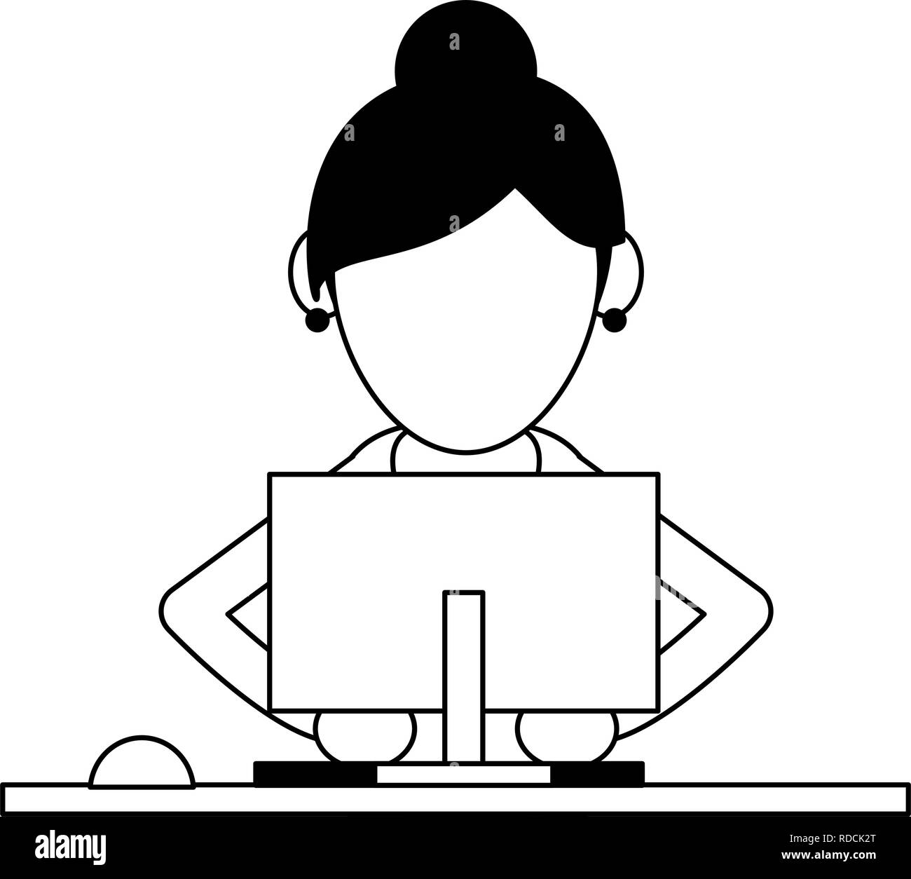 Young woman studying using Stock Vector Images - Alamy