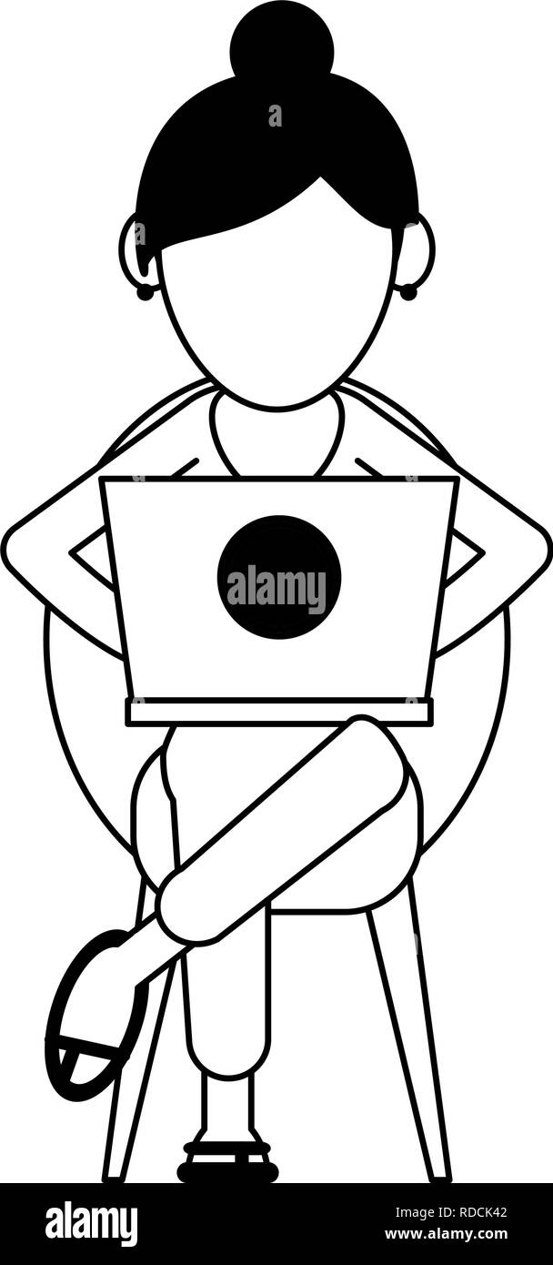 woman using computer Stock Vector Image & Art - Alamy