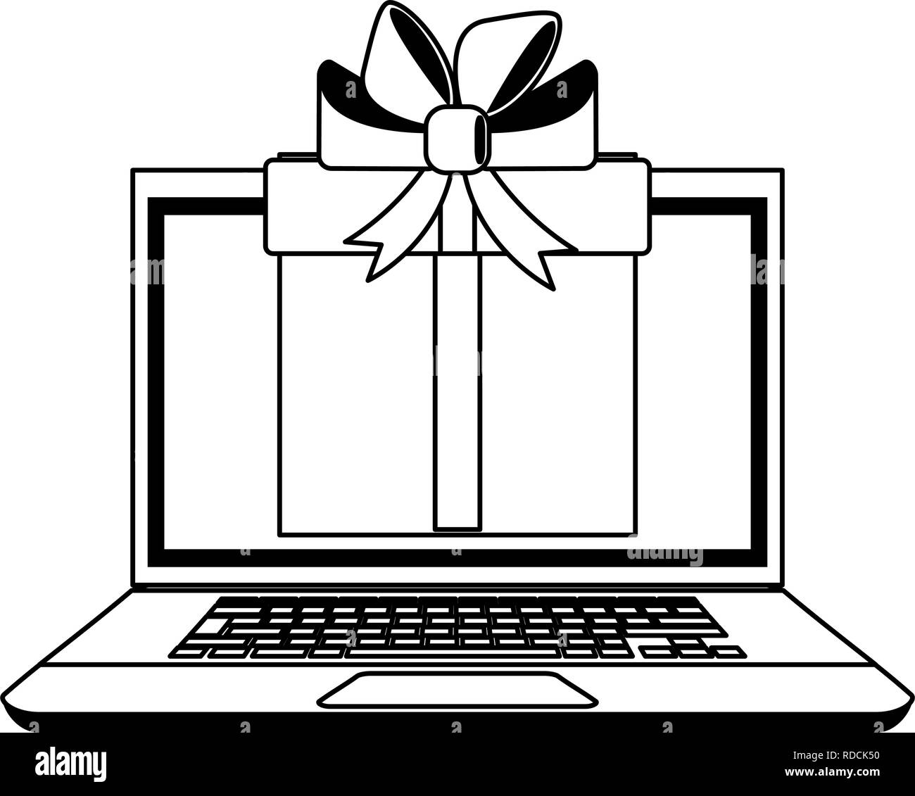 Laptop gift Black and White Stock Photos & Images - Alamy