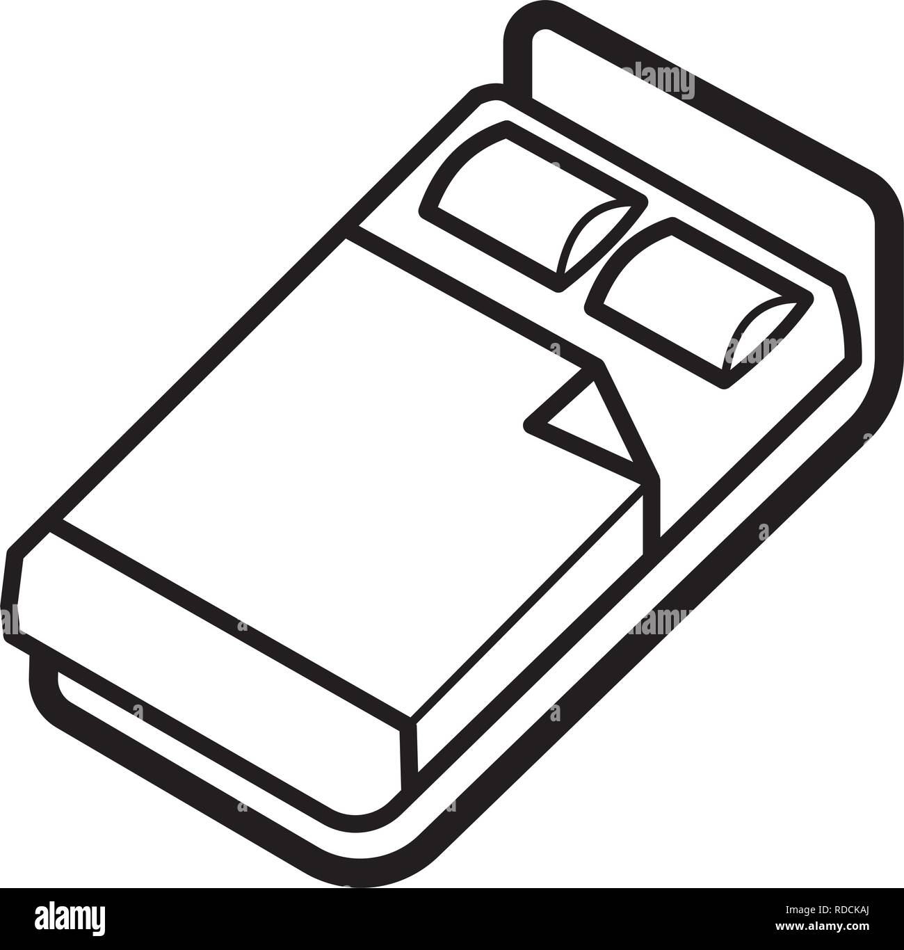 Bed linear isometric simple style vector icon, bedding sign Stock ...