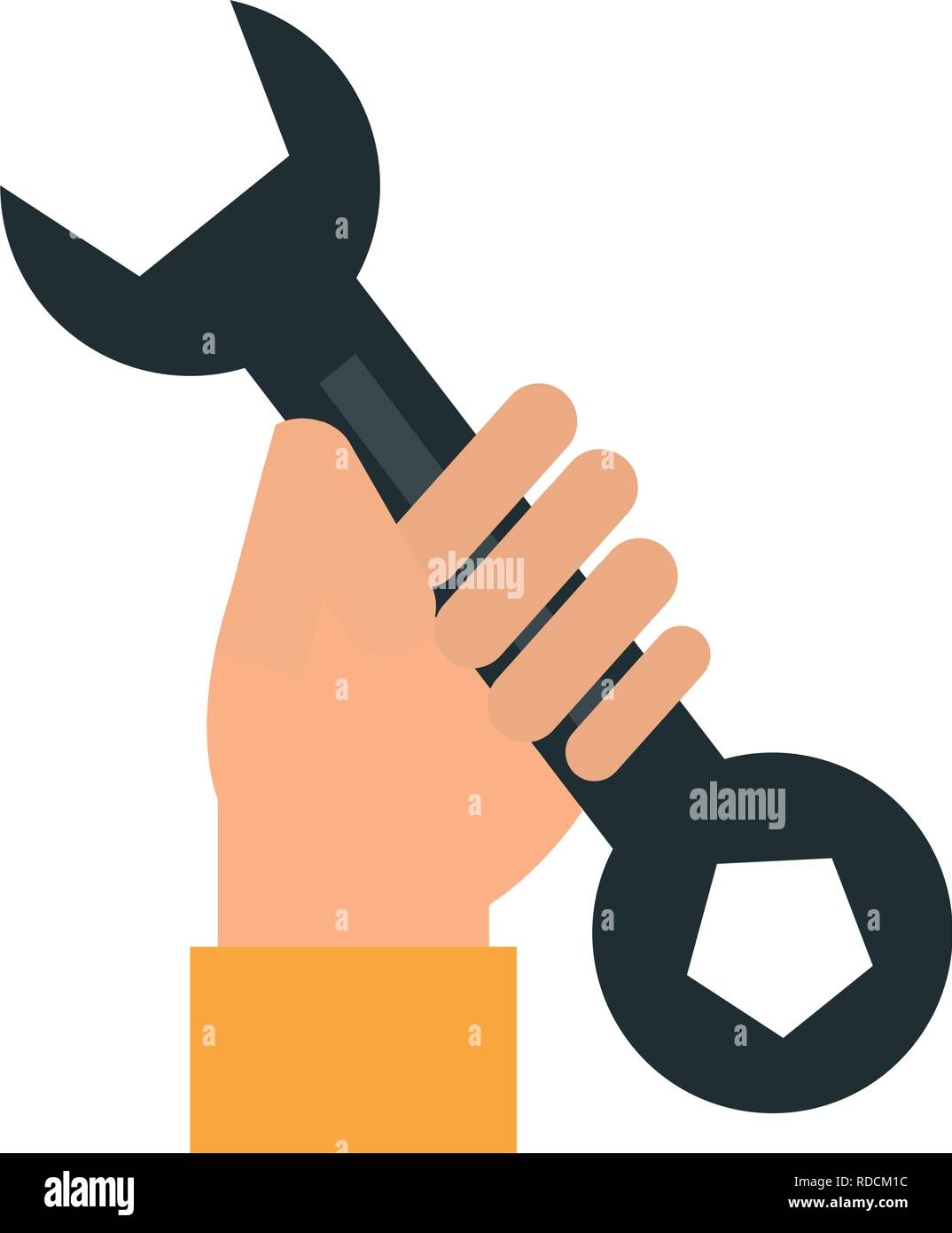 Hand holding wrench Stock Vector Image & Art - Alamy