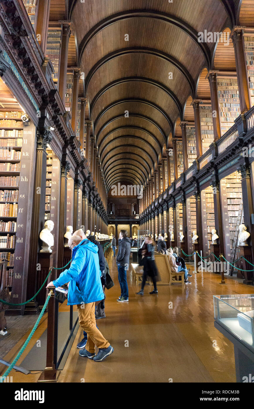 The Long Room in Trinity College Library, Dublin. 15.01.2019 Stock ...