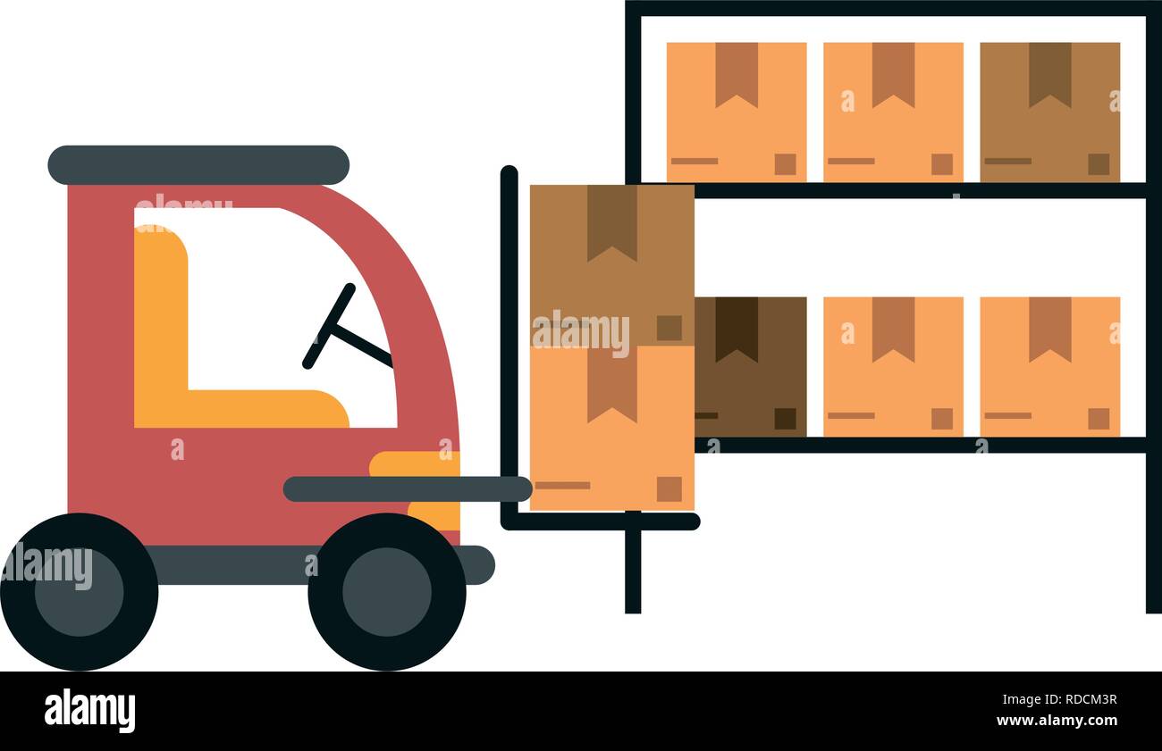 Cargo vehicle and warehouse Stock Vector Image & Art - Alamy