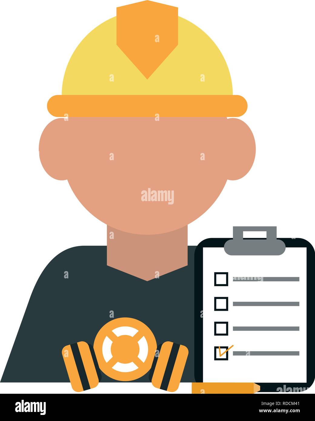 factory worker with clipboard and pencil Stock Vector Image & Art - Alamy