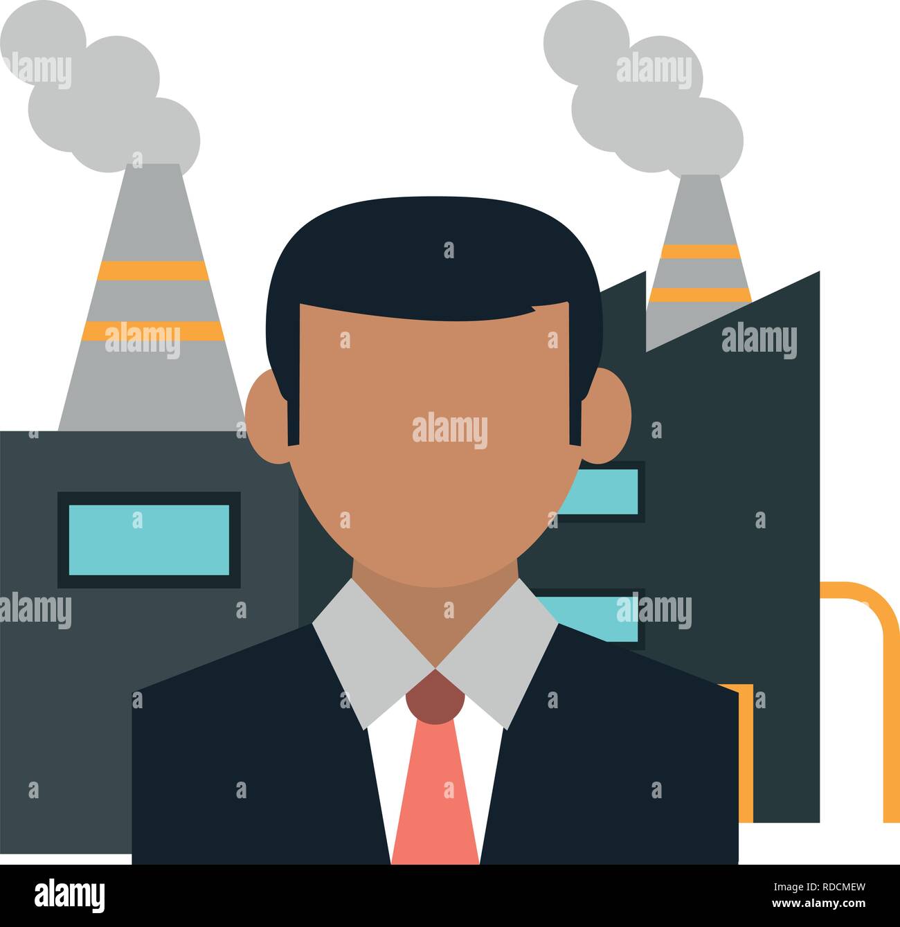 businessman with factory symbol Stock Vector Image & Art - Alamy
