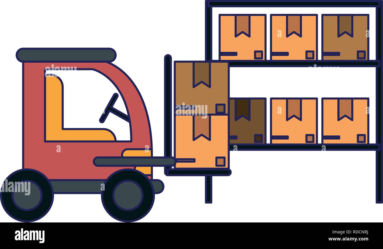 Cargo vehicle and warehouse Stock Vector Image & Art - Alamy