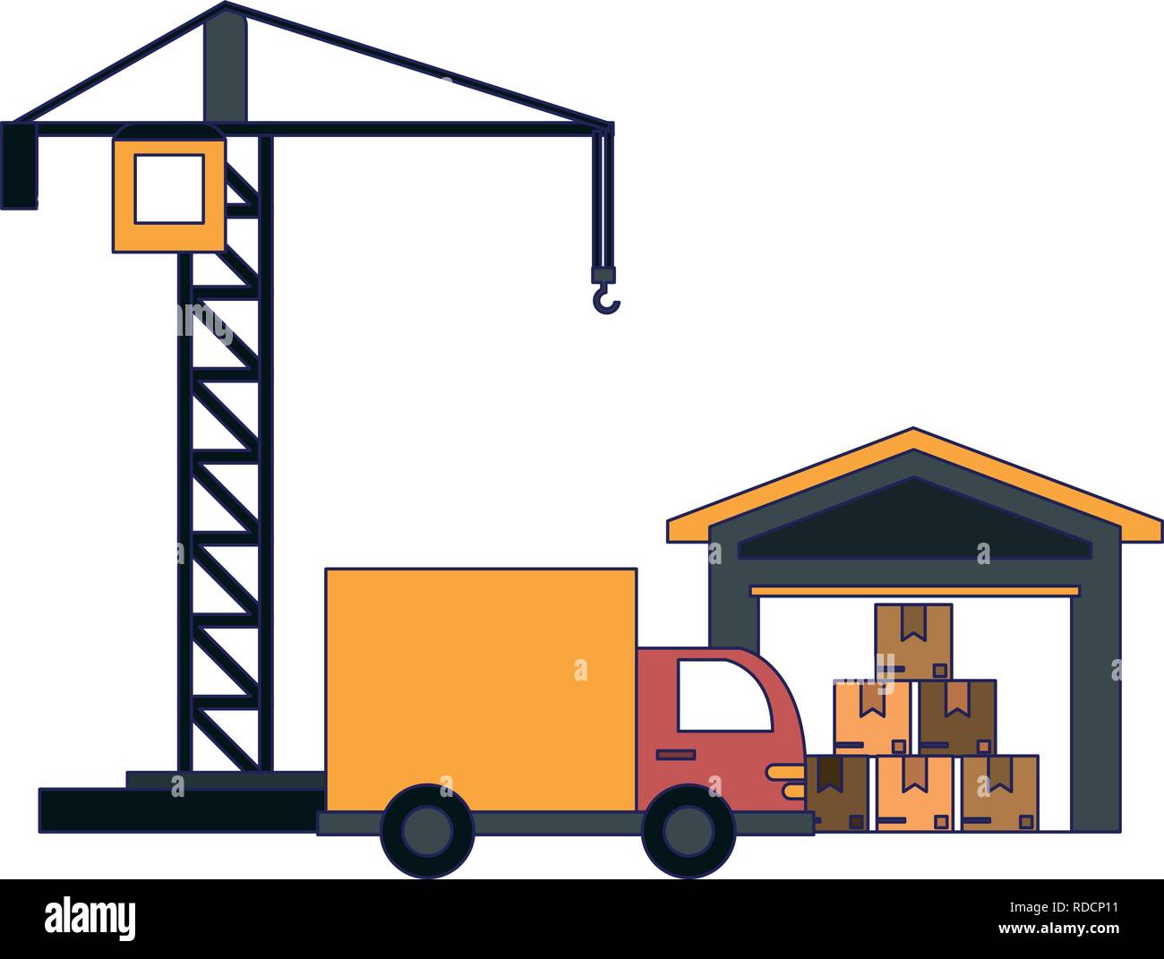Cargo vehicle and warehouse Stock Vector Image & Art - Alamy