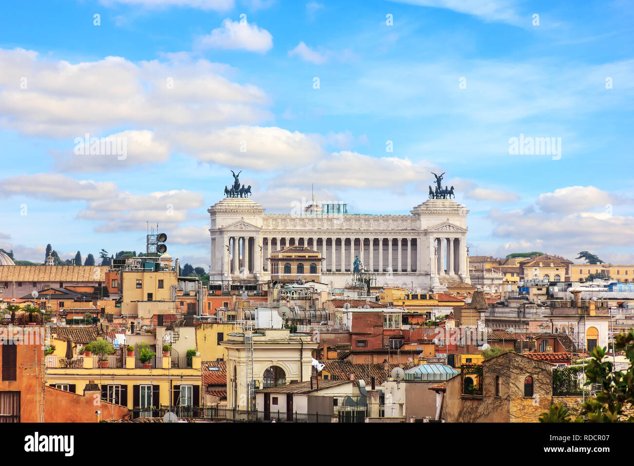 Vittoriano or Altar of the Fatherland, Rome, aerial view from Villa ...