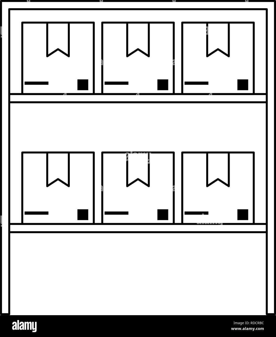 Delivery boxes on shelf Stock Vector Image & Art - Alamy