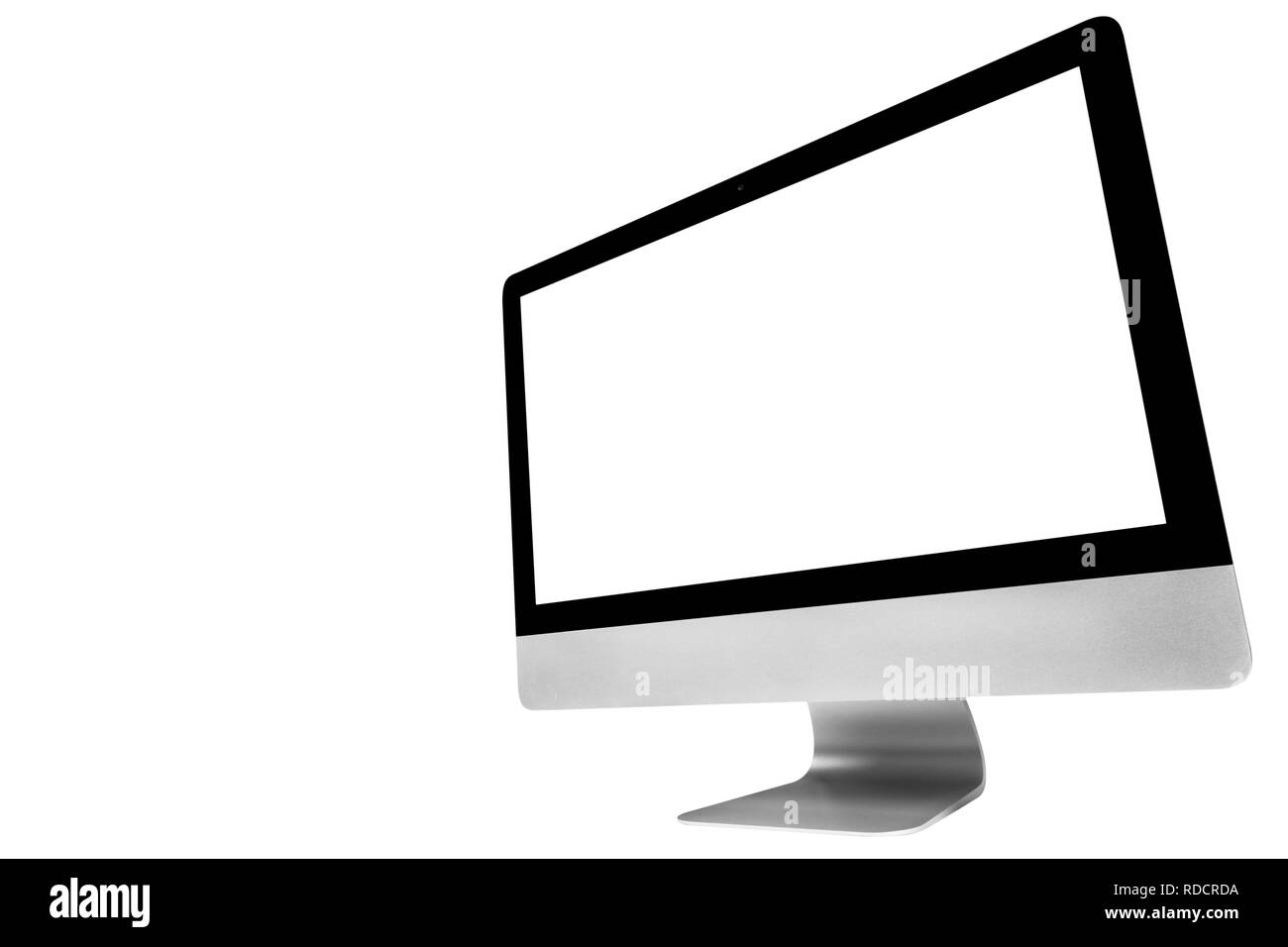 Laptop computer PC with blank screen mock up isolated on white ...