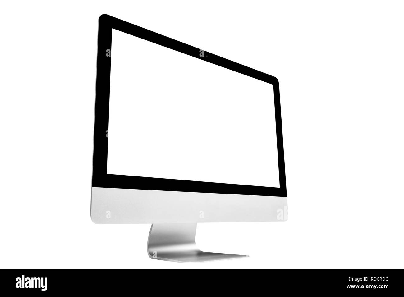 Laptop computer PC with blank screen mock up isolated on white ...