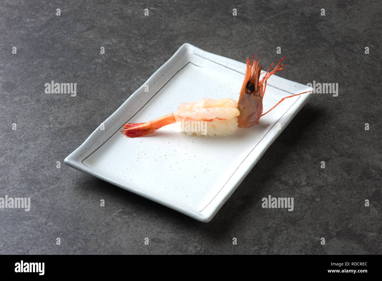 Fresh amaebi (sweet shrimp) sushi Stock Photo - Alamy
