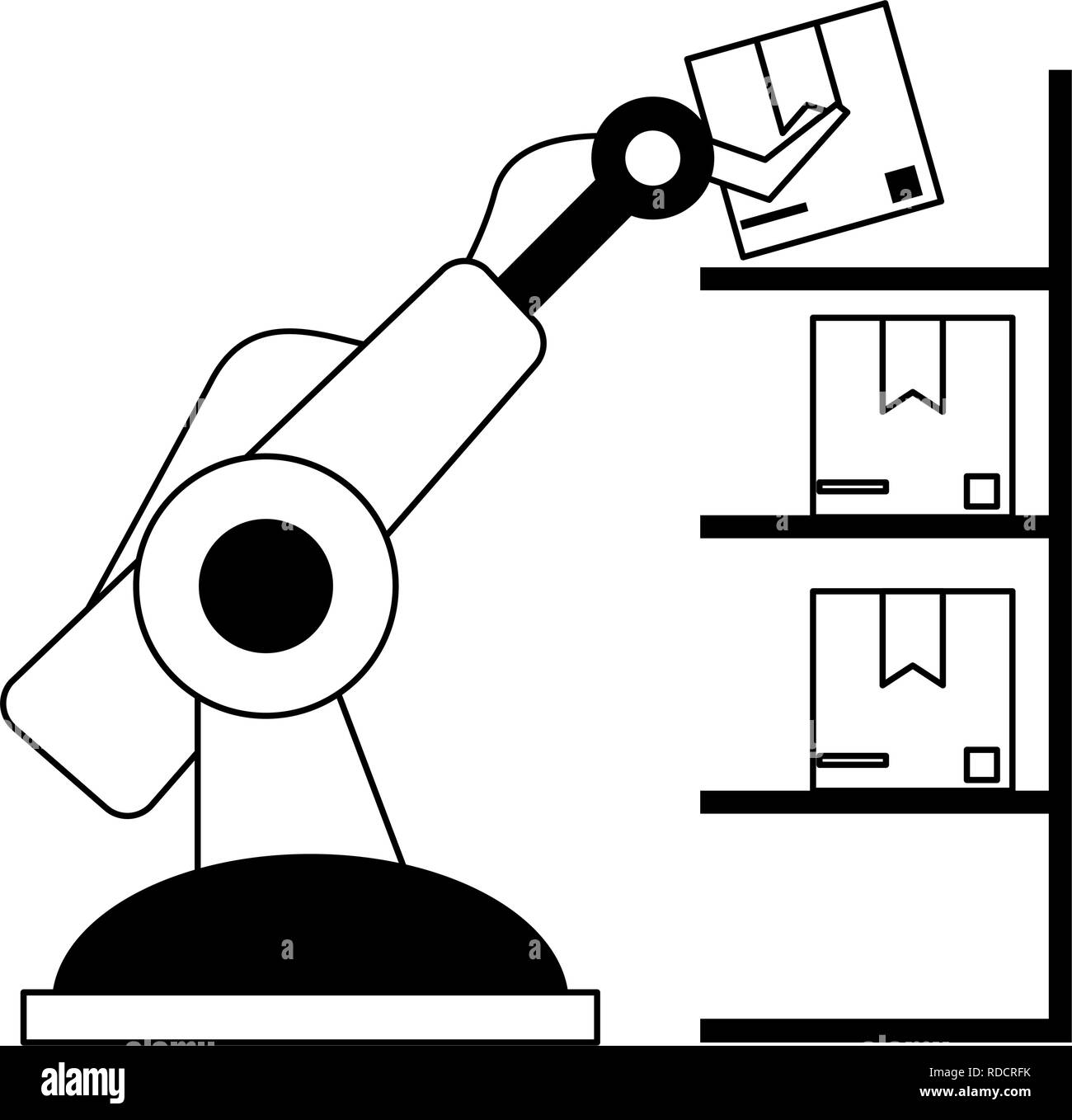 Robot carton Black and White Stock Photos & Images - Alamy