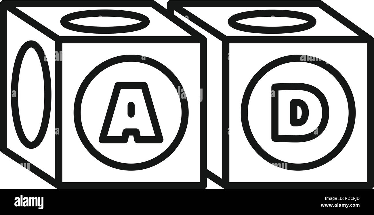 Alphabet cube icon. Outline alphabet cube vector icon for web design ...