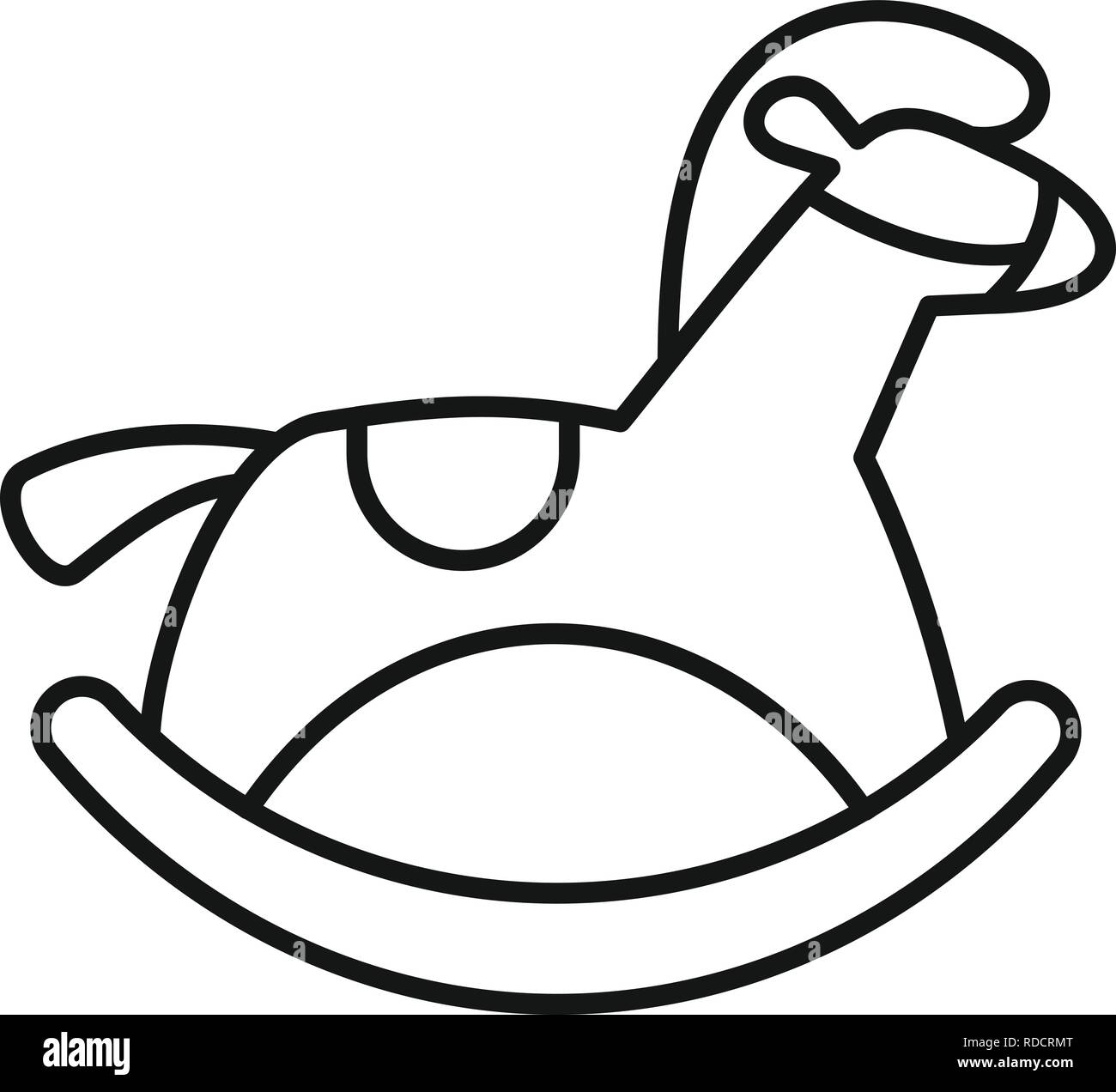 Rocking horse icon. Outline rocking horse vector icon for web design ...