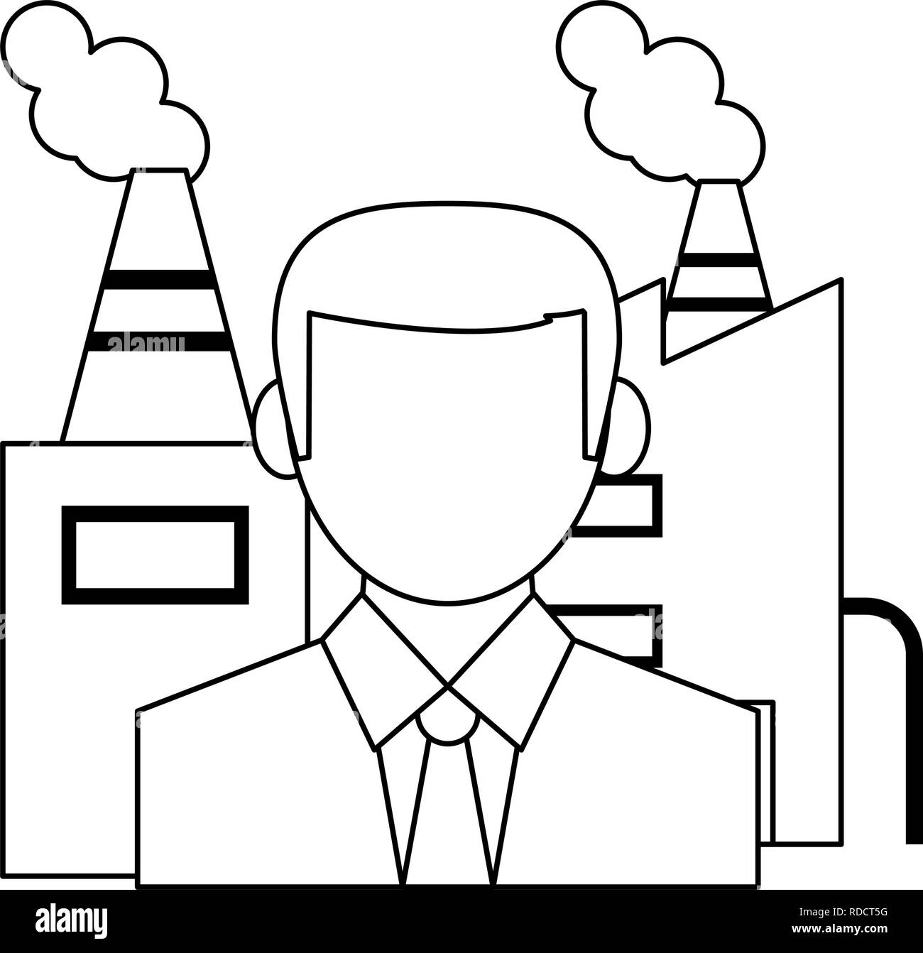businessman with factory symbol Stock Vector Image & Art - Alamy