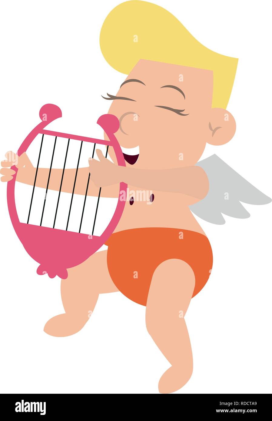 Cupid playing harp Stock Vector Image & Art - Alamy