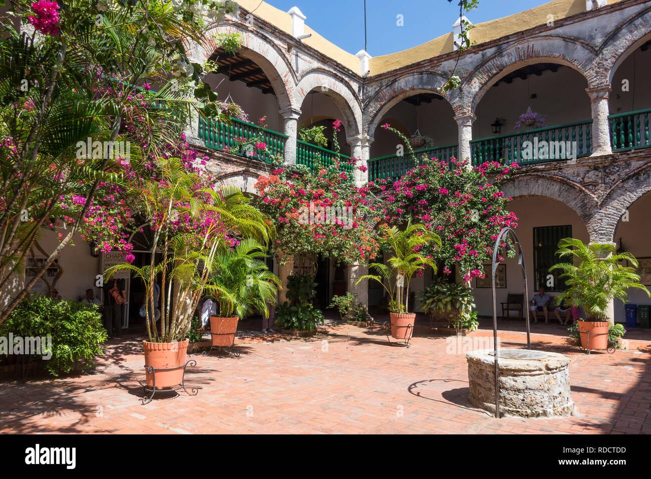 Colombia, Cartagena, La Popa monastery, courtyard Stock Photo - Alamy