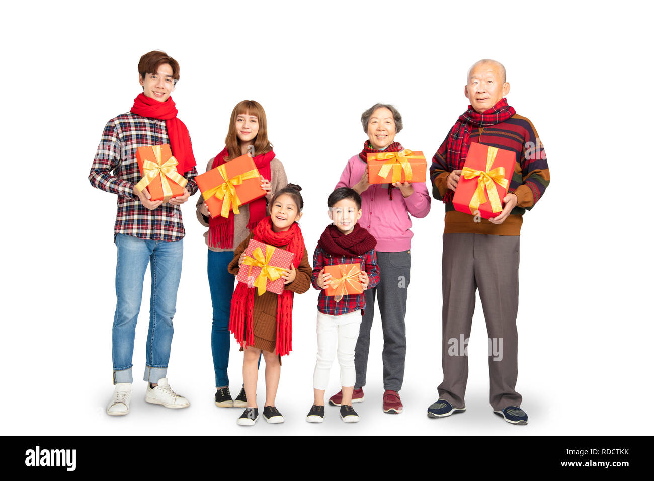 three generation asian family celebrating chinese new year Stock Photo ...