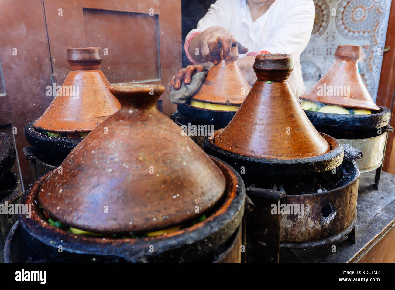 Moroccan Tagine (tajin). Street food in Morocco (Marrakesh). National ...