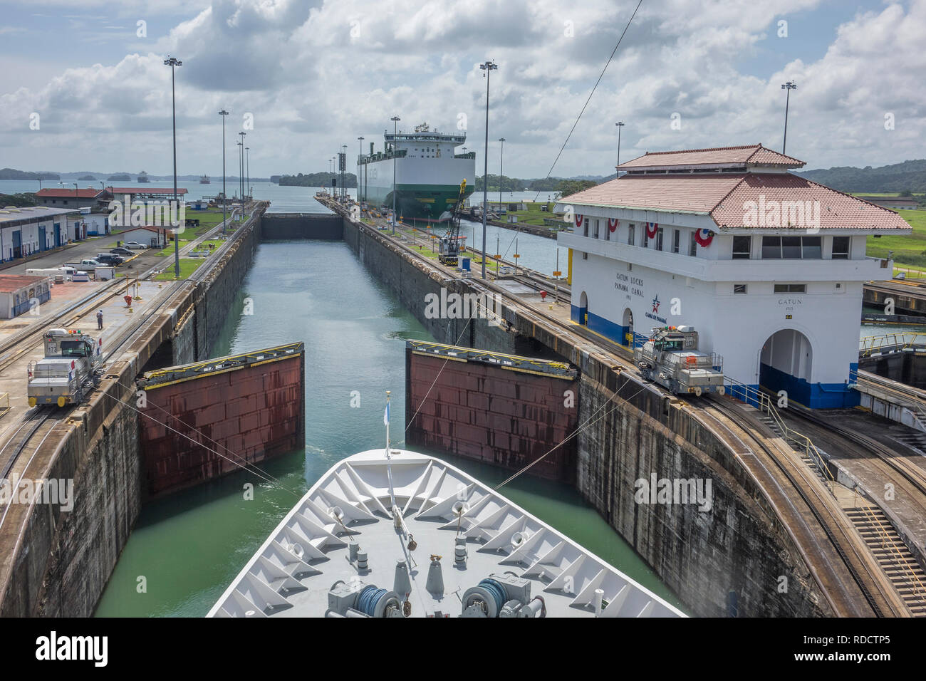 Panama, Panama canal, Gatun locks Stock Photo - Alamy