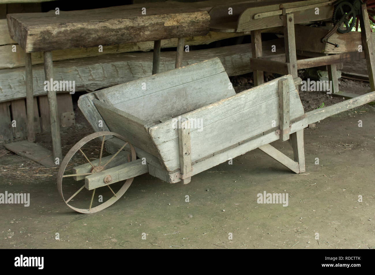 Handmade wheelbarrow, Great Smoky Mountains National Park, border of NC ...