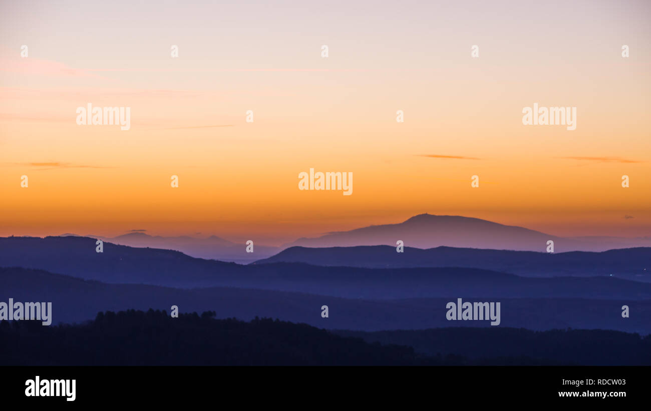 Dawn mountain valley Stock Photo - Alamy