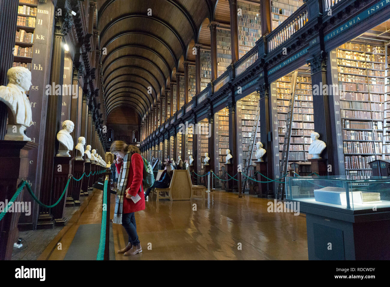 The Long Room in Trinity College Library, Dublin. 15.01.2019 Stock ...