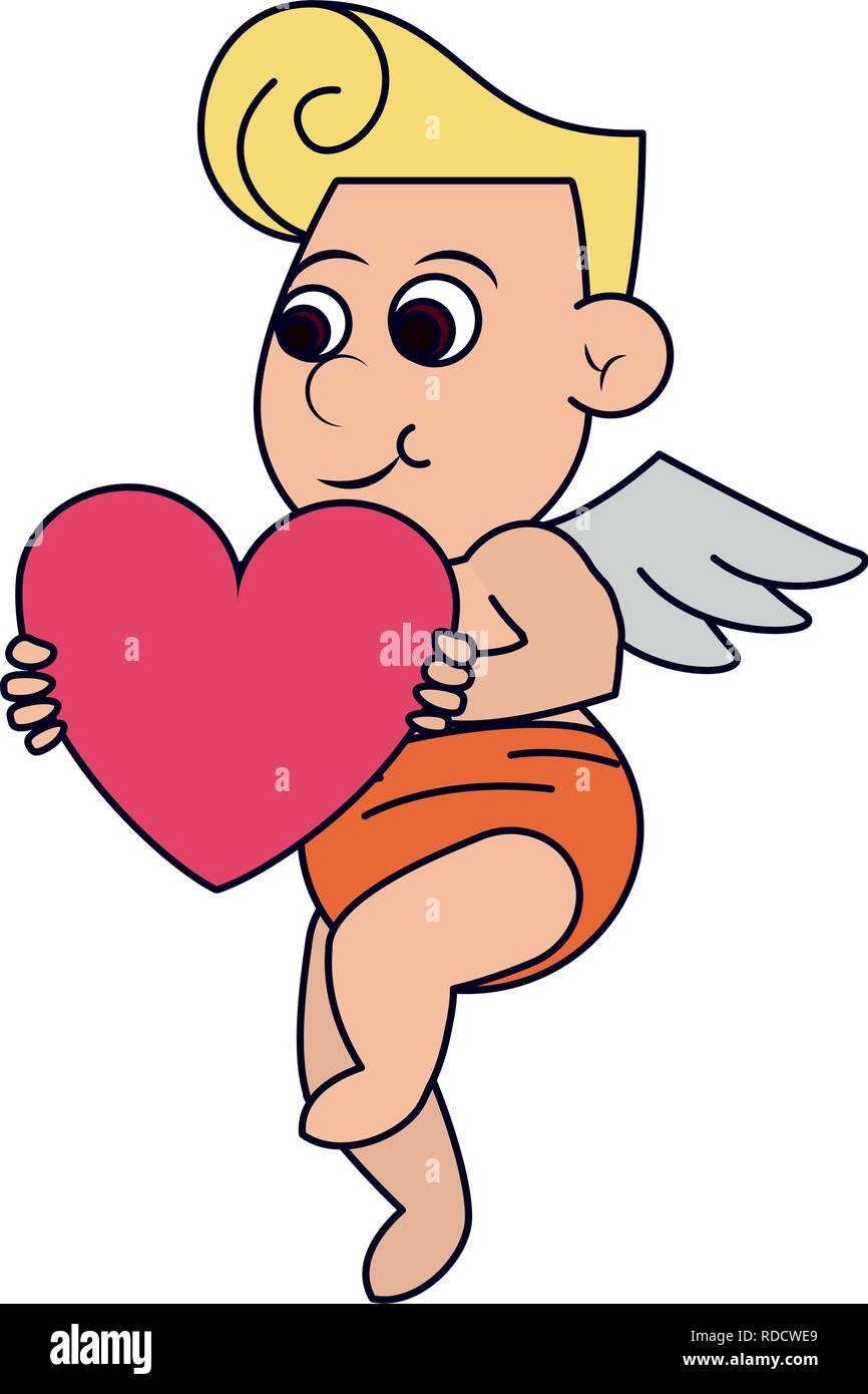 Cupid with heart Stock Vector Image & Art - Alamy