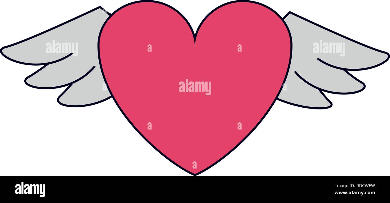 Heart with wings Stock Vector Image & Art - Alamy