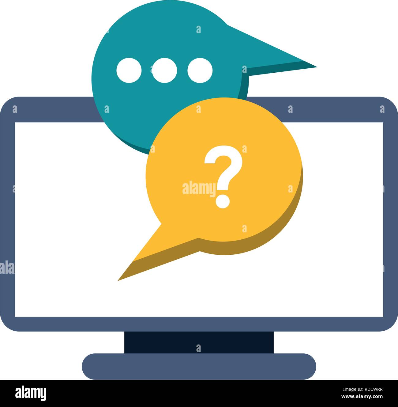 Computer with chat bubbles Stock Vector Image & Art - Alamy