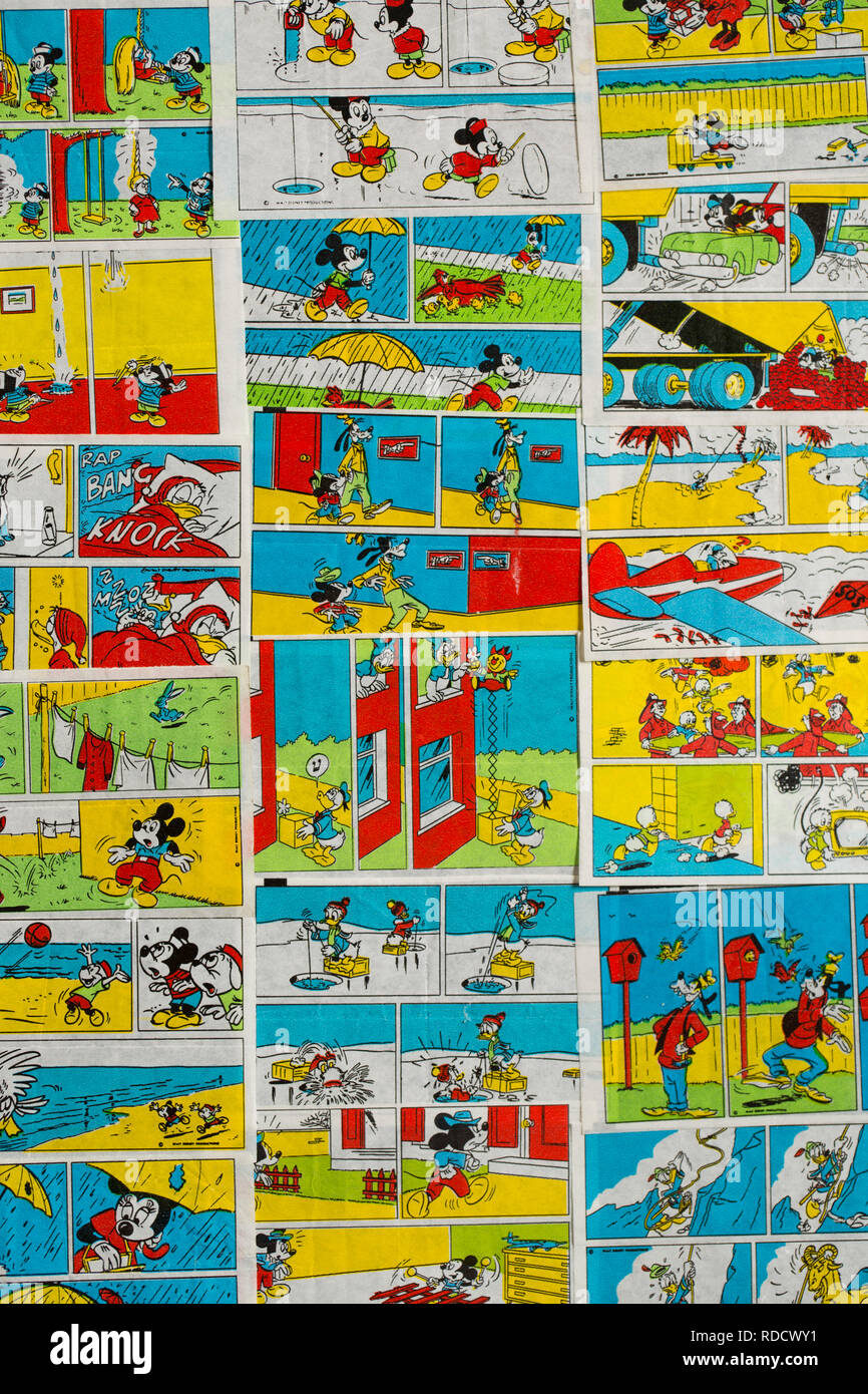 Moscow, Russia - January 13, 2019: High angle view of Donald bubble gum ...