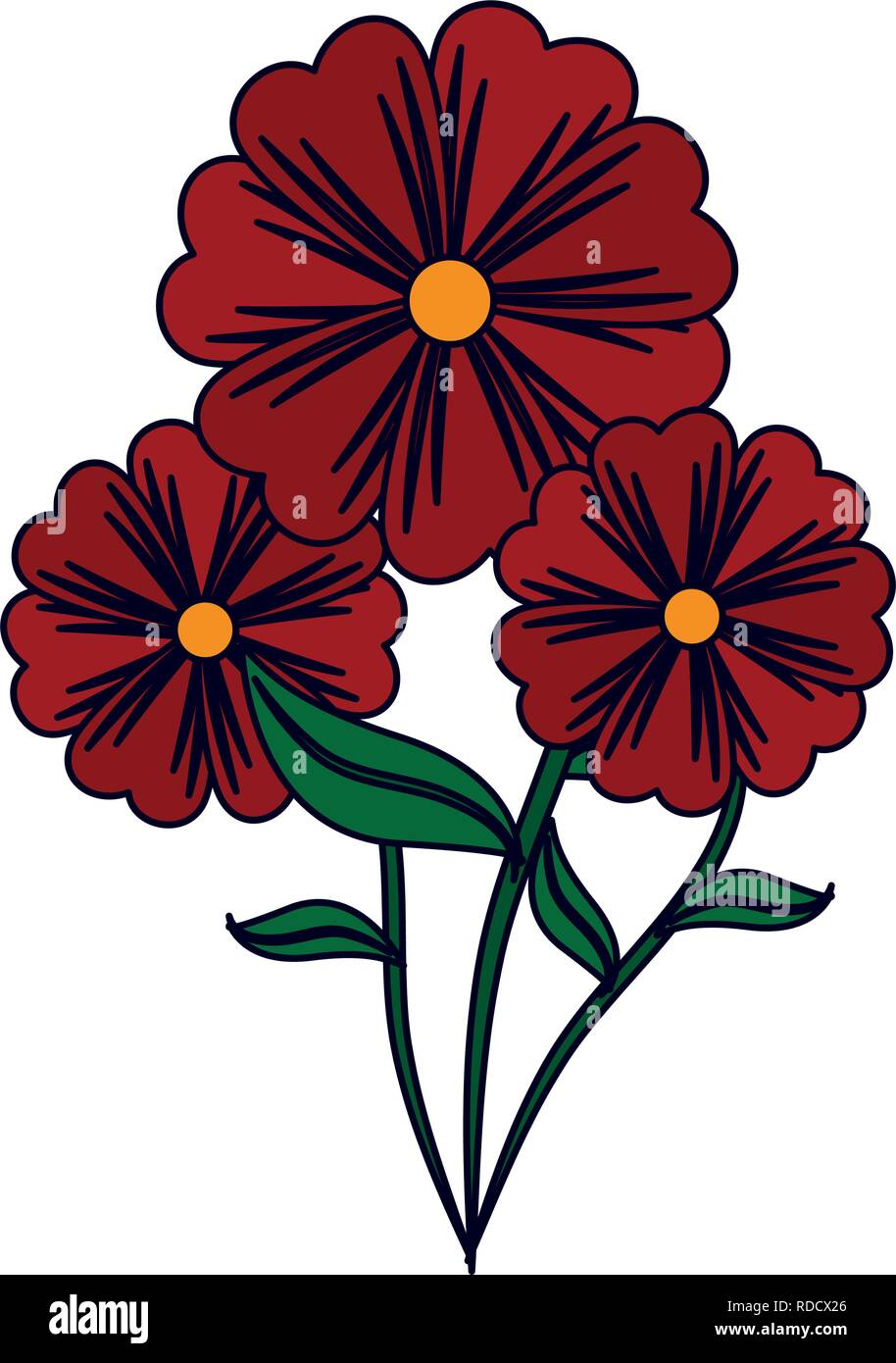 Flowers nature cartoon Stock Vector Image & Art - Alamy