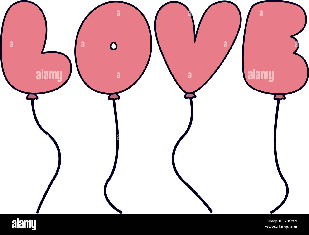 Love balloons isolated Stock Vector Image & Art - Alamy