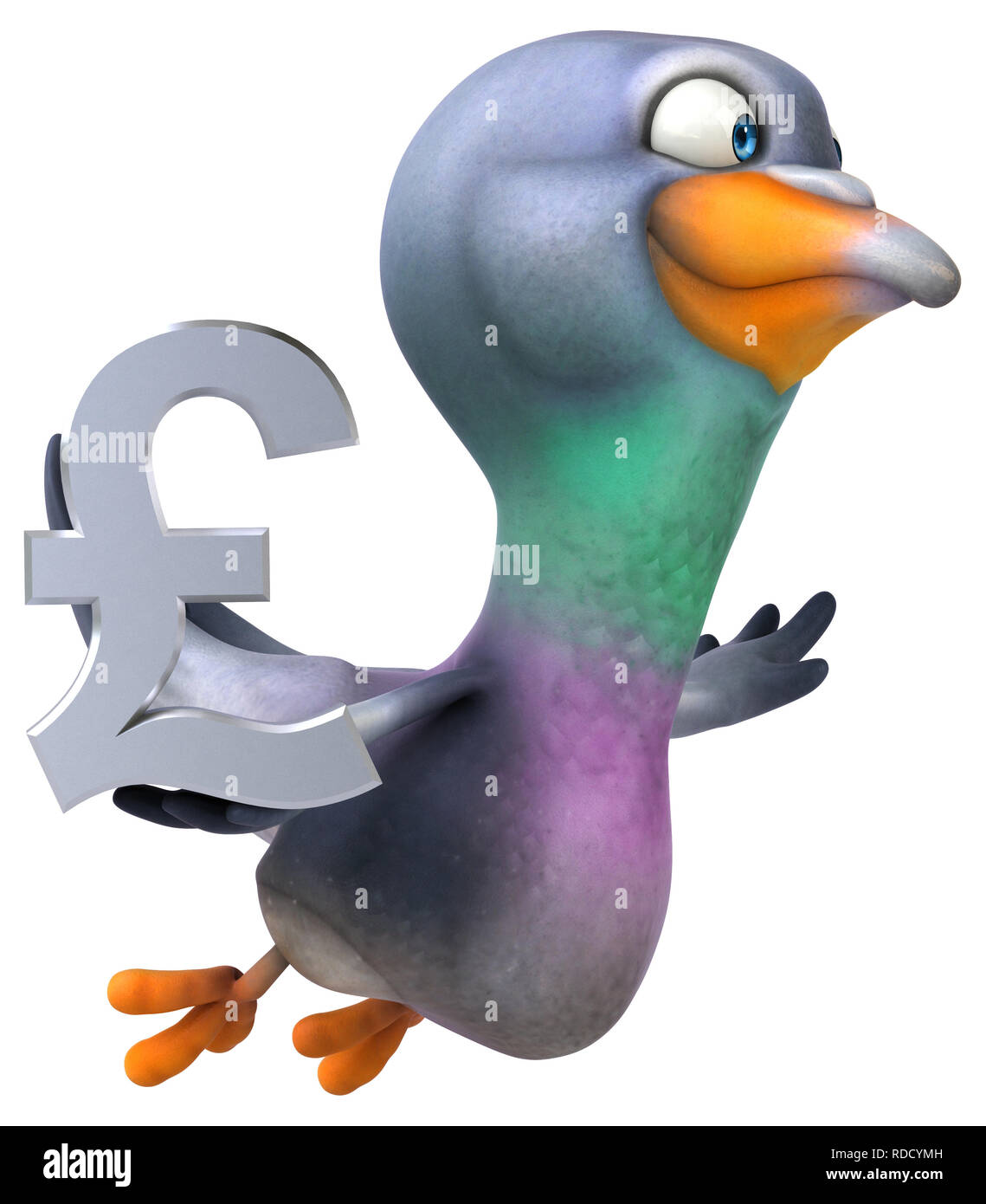 Fun pigeon - 3D Illustration Stock Photo - Alamy