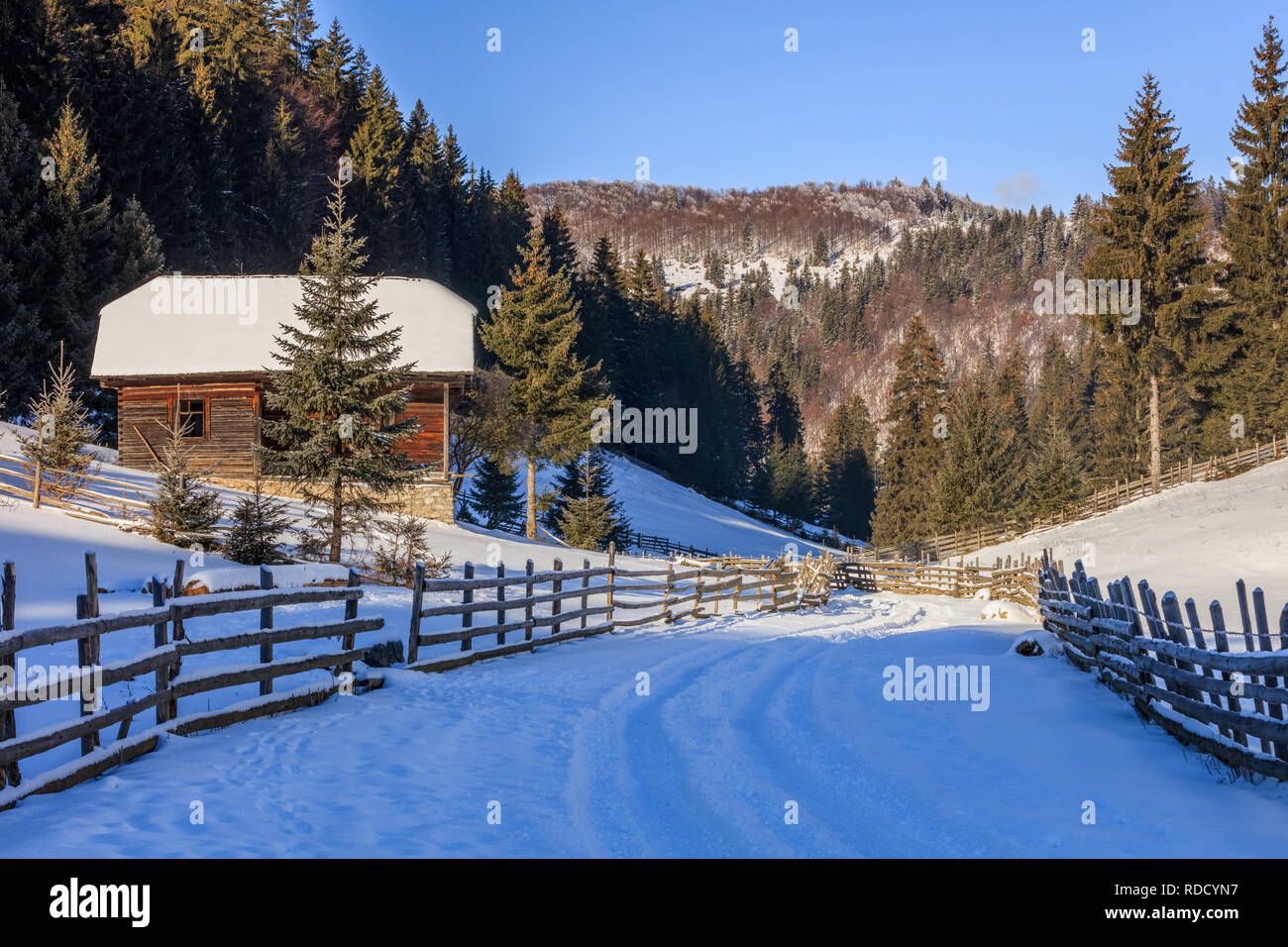 traditional house in Fundatica village. Brasov county, Romania Stock ...