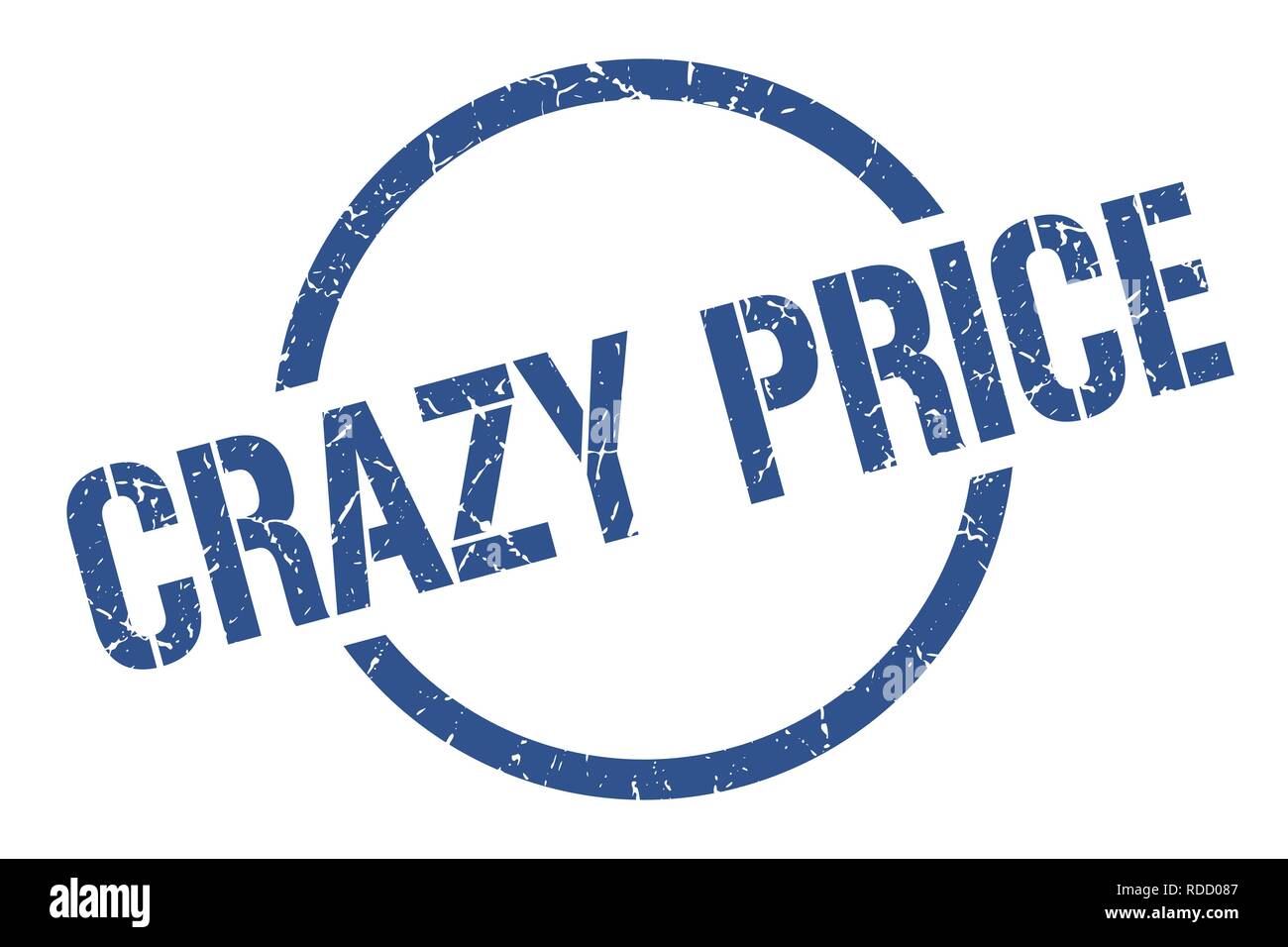 crazy price blue round stamp Stock Vector Image & Art - Alamy